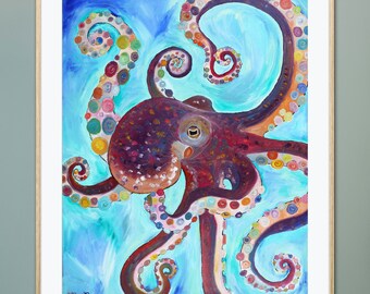 Colorful Octopus Painting - Etsy