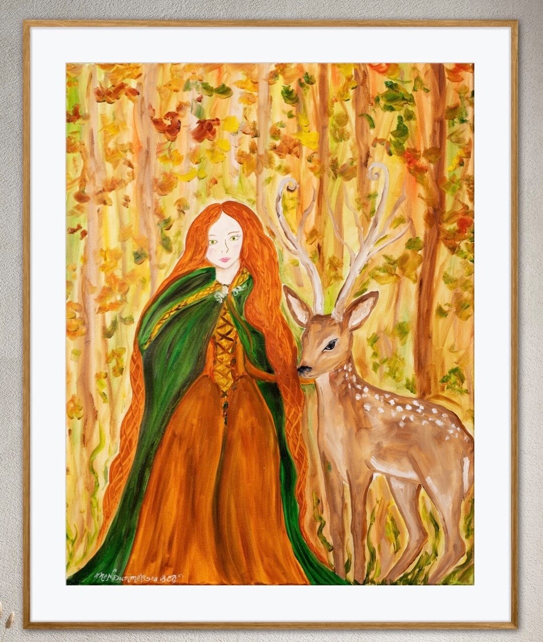 Celtic Goddess of Deer Flidais Giclée Fine Art Print Oil Painting ...