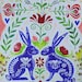 Scandinavian Rabbits Giclée Fine Folk Art Print of Original - Etsy