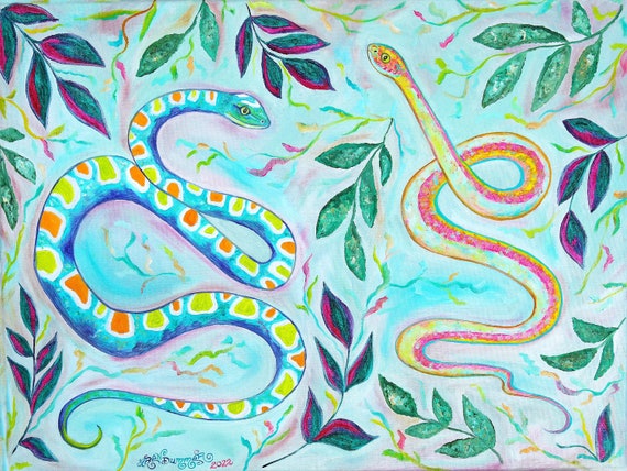 Tree Snake Tango Giclée Fine Art Print of Original Oil - Etsy