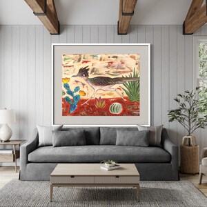 Rustic Roadrunner Giclée Art Print Oil Painting Southwest Decor ...