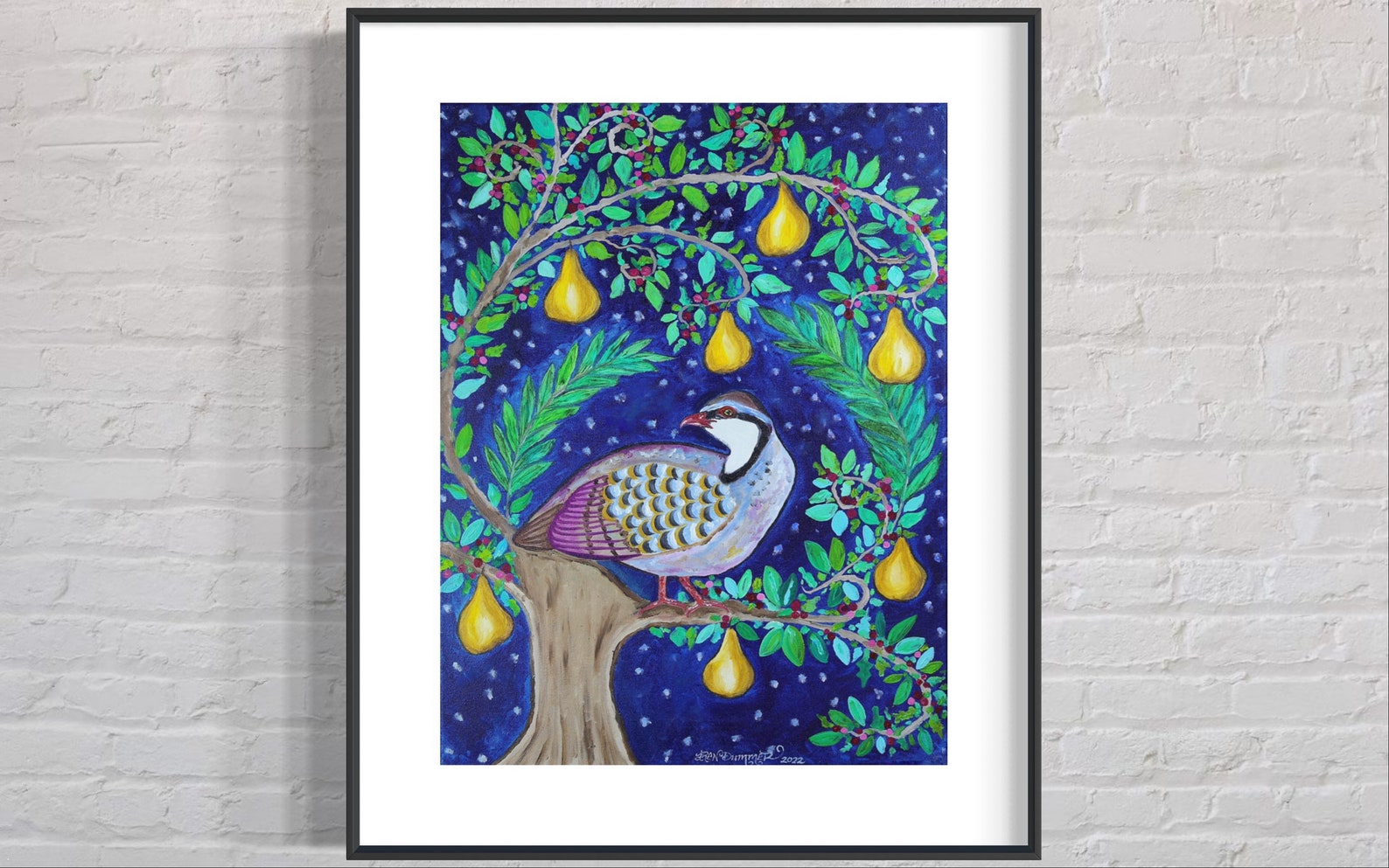A Partridge in a Pear Tree Giclée Fine Art Print of Original Oil ...