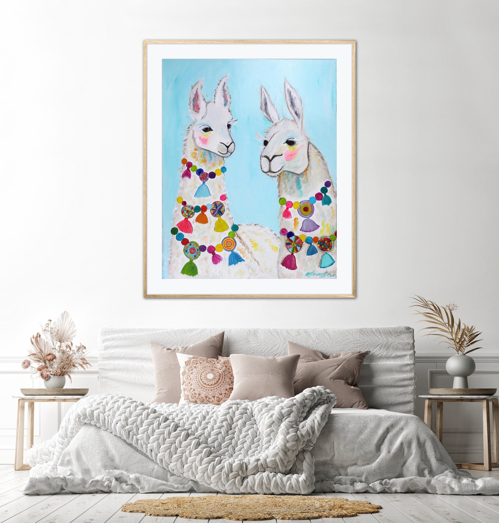 Llama Lashes Tassels and Pompoms Giclée Fine Art Print of - Etsy