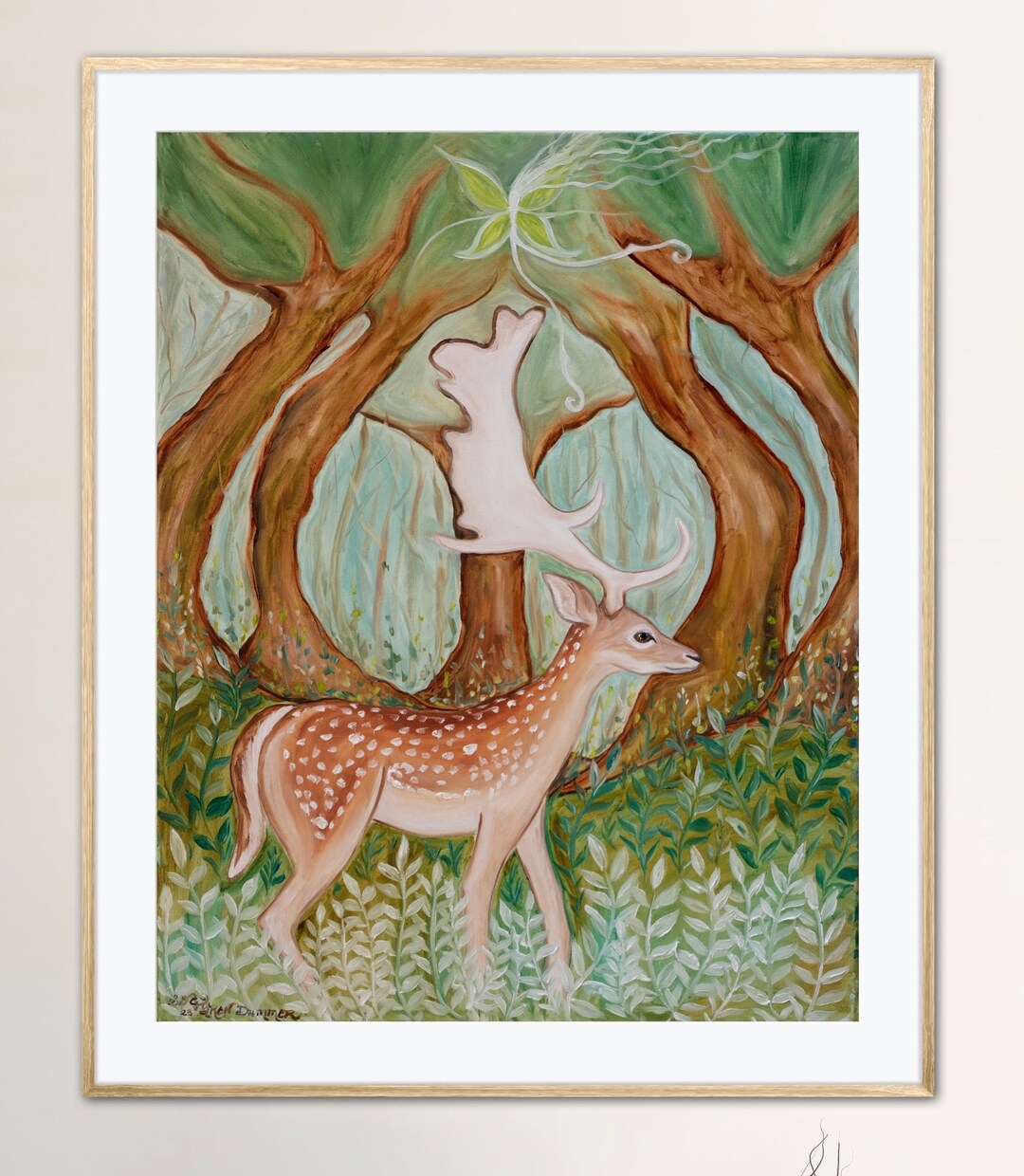 Fallow Deer Giclée Fine Art Print Oil Painting Abstract Whimsical ...