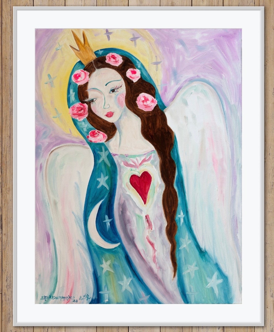 Hail Mary Full of Grace Giclée Fine Art Print Oil Painting Whimsical ...