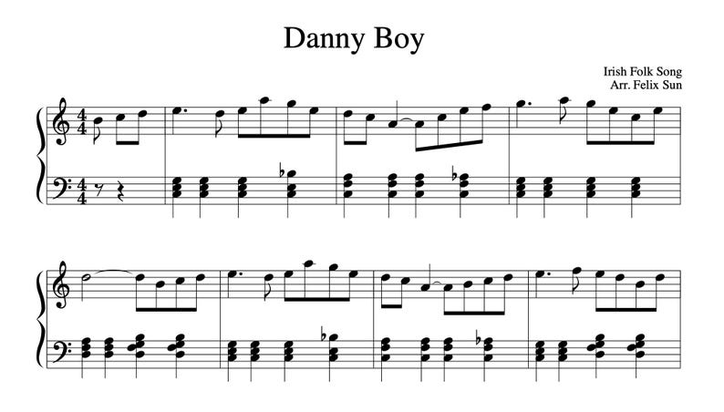 Danny Boy (piano Sheet Music) - Beautiful Easy Piano Solo | Digital ...