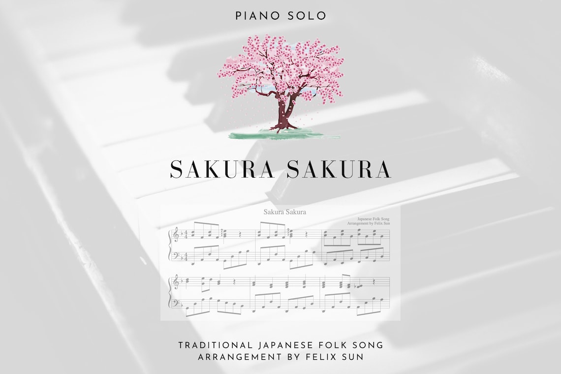 Sakura Sakura - Piano Sheet Music | Traditional Japanese Folk Song | Digital Download - Etsy
