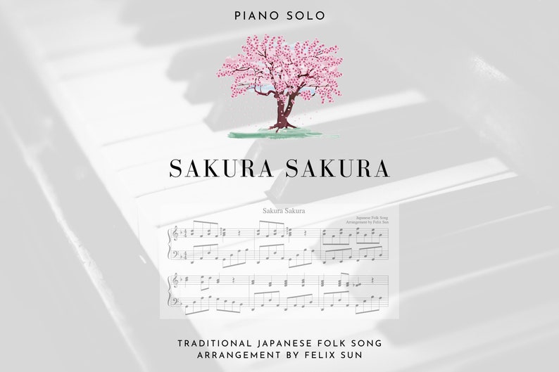 Sakura Sakura - Piano Sheet Music | Traditional Japanese Folk Song | Digital Download - Etsy