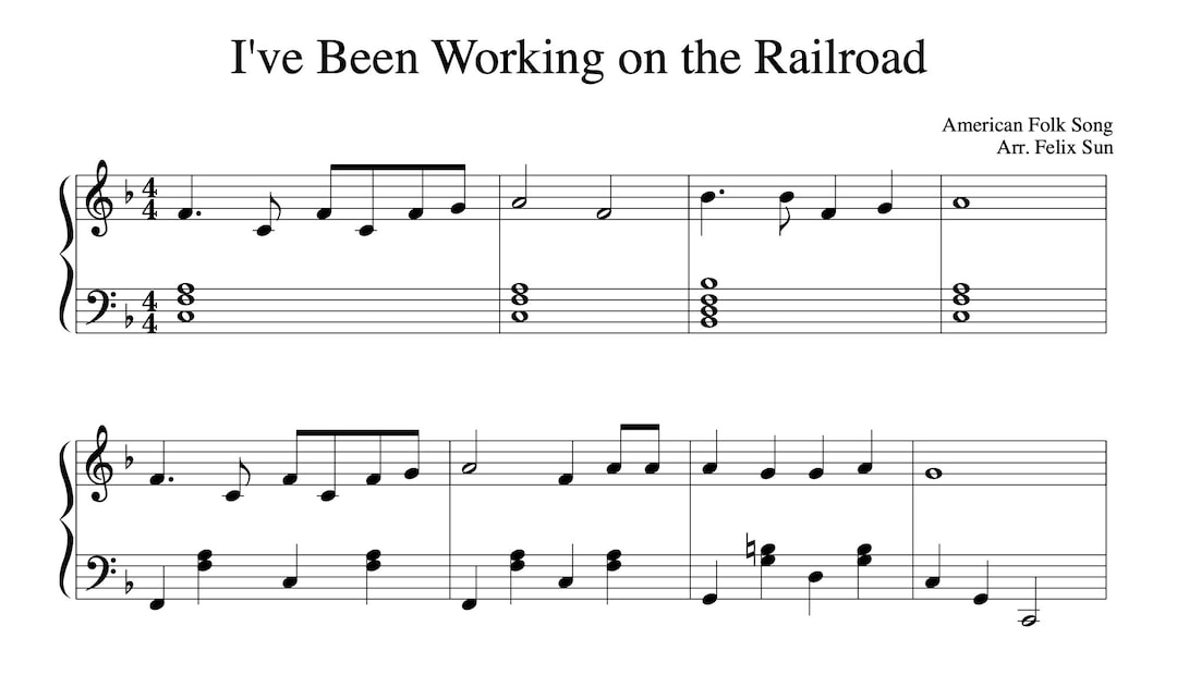 I've Been Working on the Railroad (piano Sheet Music) - Piano Solo ...