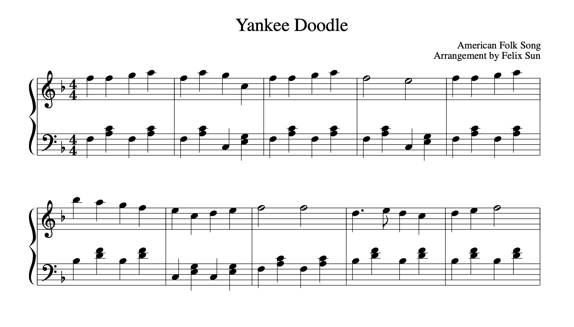Yankee Doodle (piano Solo) - Sheet Music | Digital Download - Etsy
