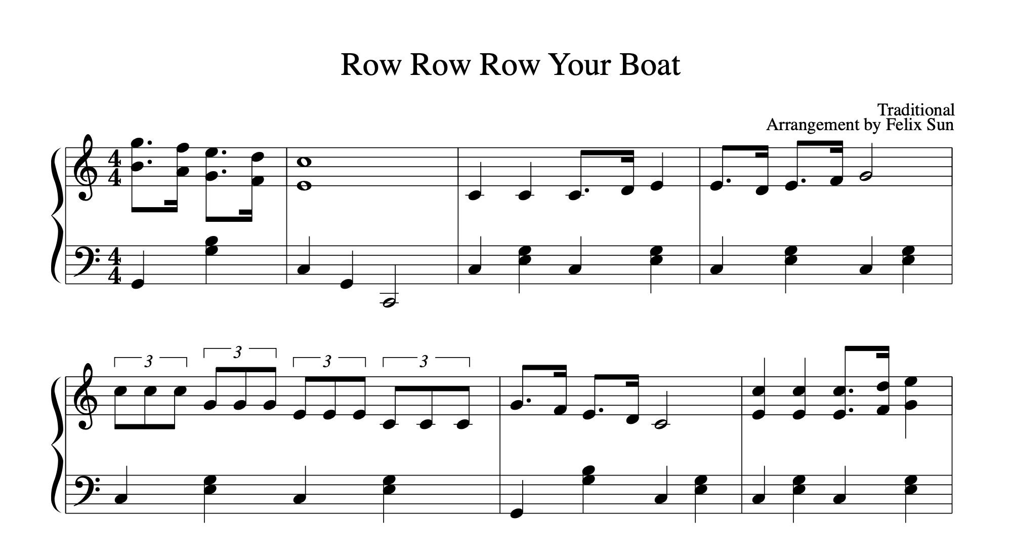 Row Row Row Your Boat (sheet Music) - Beautiful Piano Solo | Digital ...