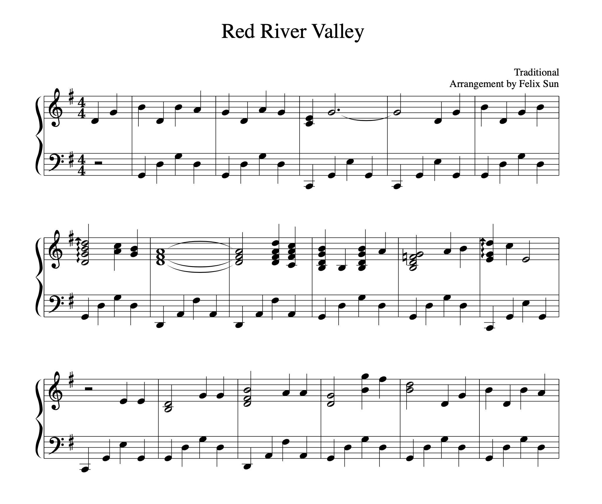 Red River Valley - Piano Sheet Music | Cowboy Folk Song - Digital ...