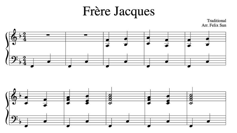 Frère Jacques (piano Sheet Music) - Beautiful Piano Solo | Digital ...