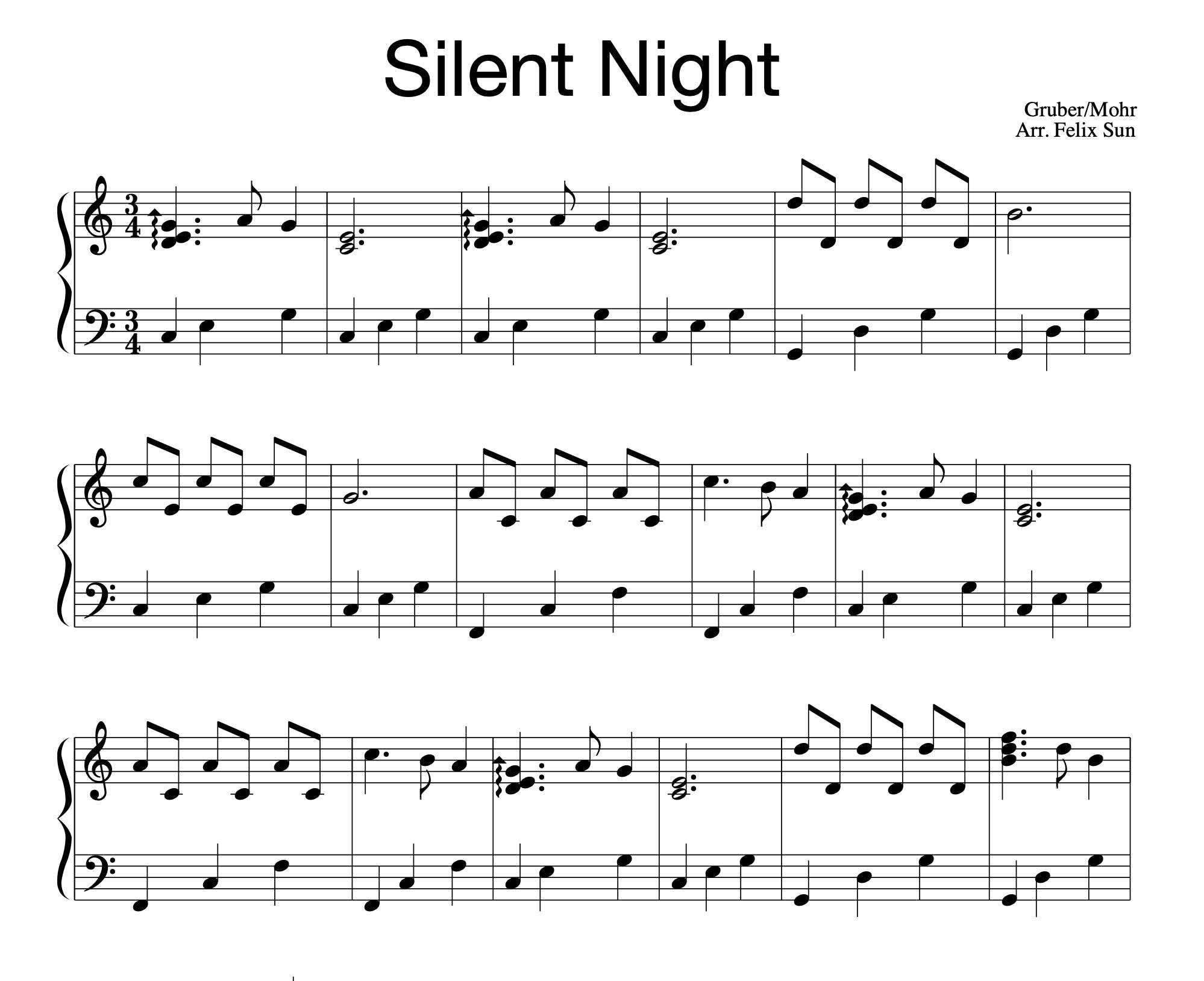 Silent Night (piano Sheet Music) | Beautiful Christmas Piano - Digital ...