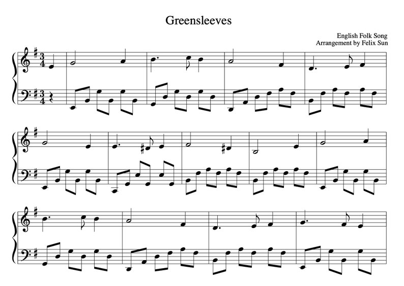Greensleeves (what Child is This?) - Beautiful Piano Arrangement ...