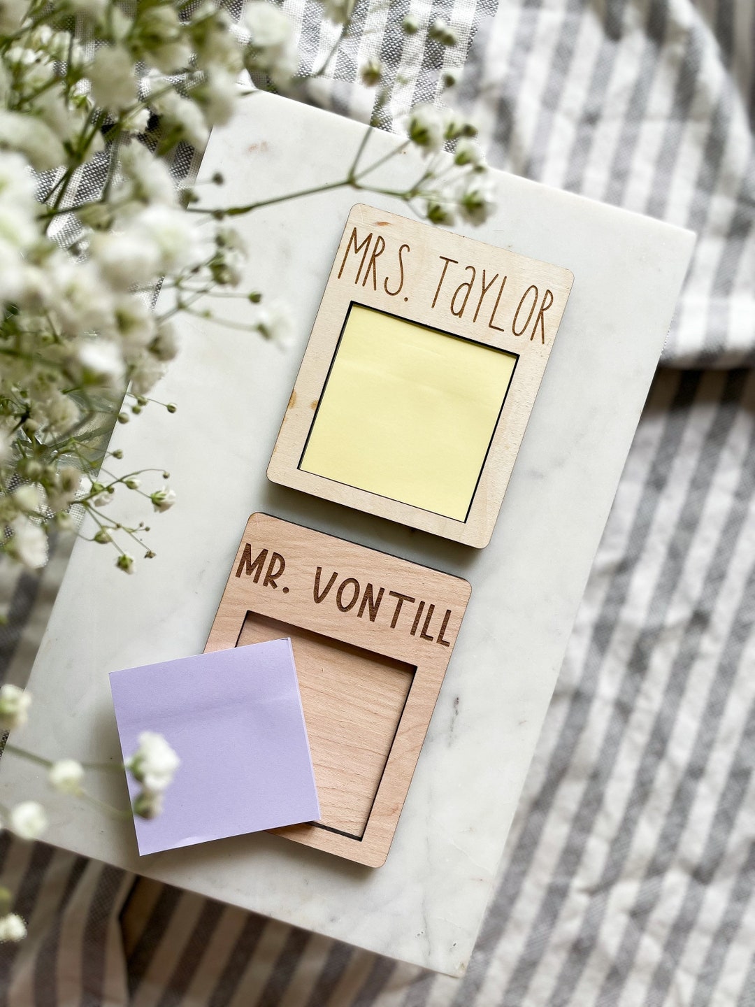 Sticky Note Holder, Custom Teacher Gift, Teacher Appreciation Gift ...