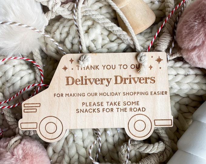 Delivery Driver Thank You Sign, Delivery Driver Cart Sign, Delivery ...