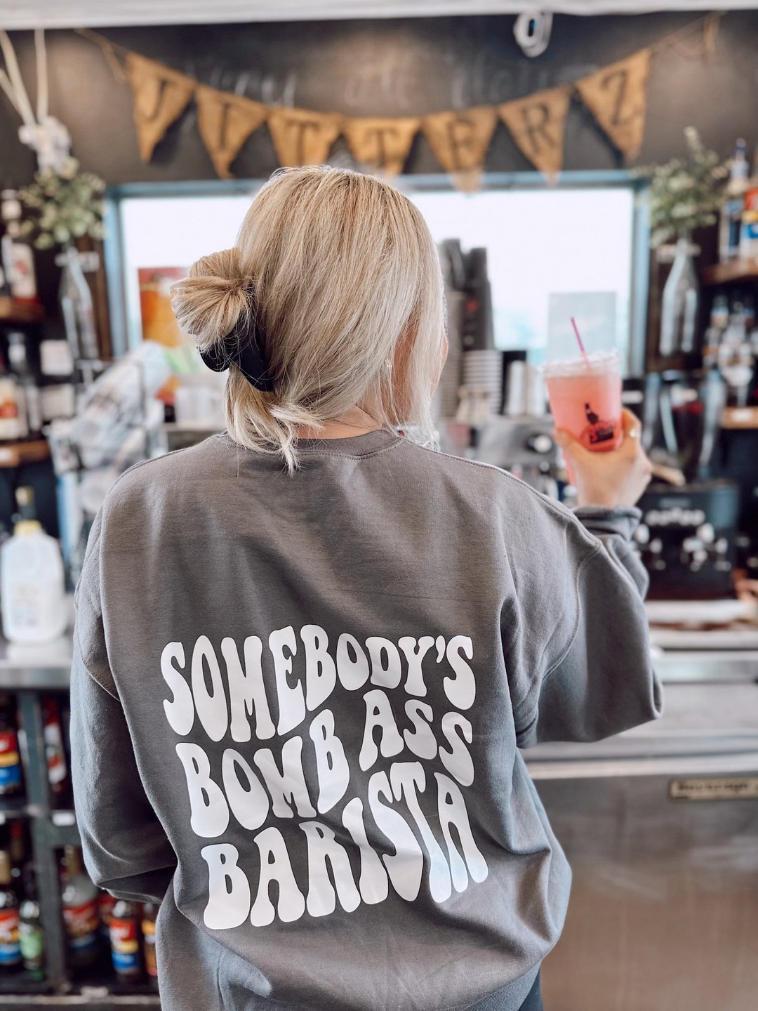 Somebody's Bomb Ass Barista Coffee Hoodie Coffee Addict - Etsy