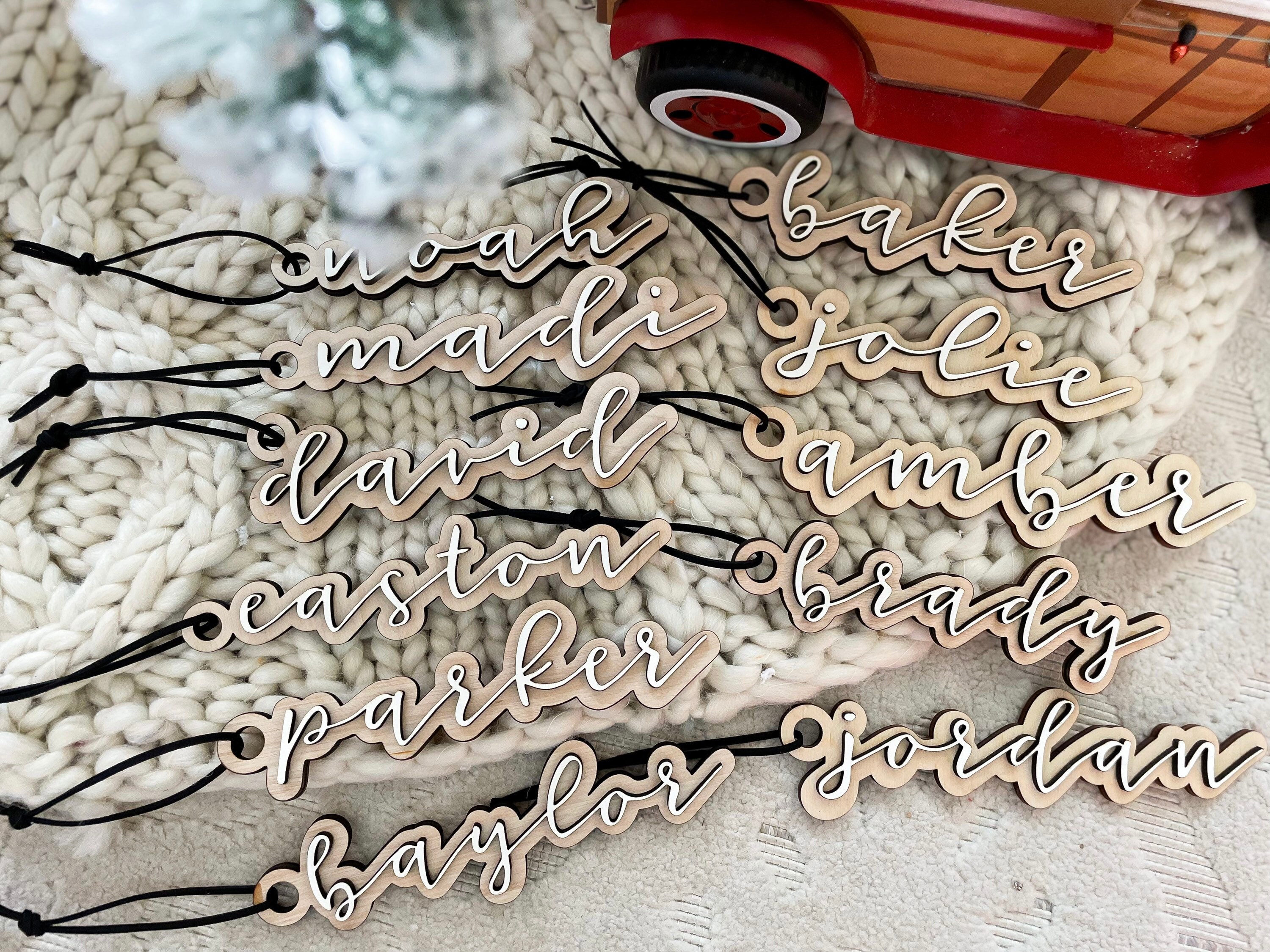 Wooden Stocking Tags Personalized Stocking Tag 3D Stocking - Etsy