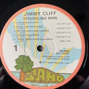 Jimmy Cliff Struggling Man Vinyl Record Album! Island Records SW-9343 ...
