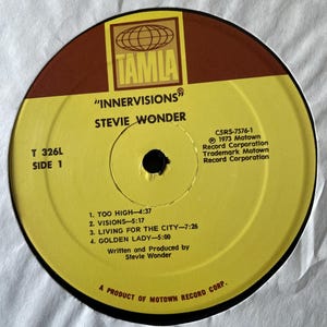 Stevie Wonder Innervisions Vinyl Record Album! Rare Find! Motown ...