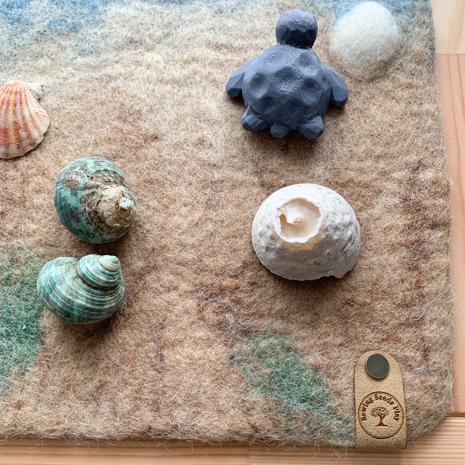1 Felted Beach / Ocean Scene Imagination Mat (photography Props Not ...