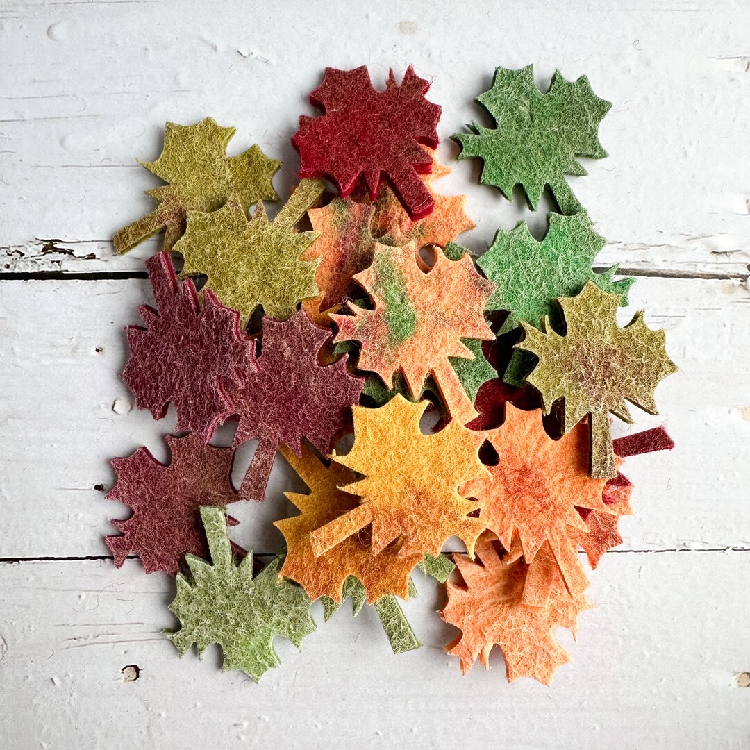 24 Fall Colour Die Cut Maple Leaves stiffened Felt 6cm Fall Decor ...