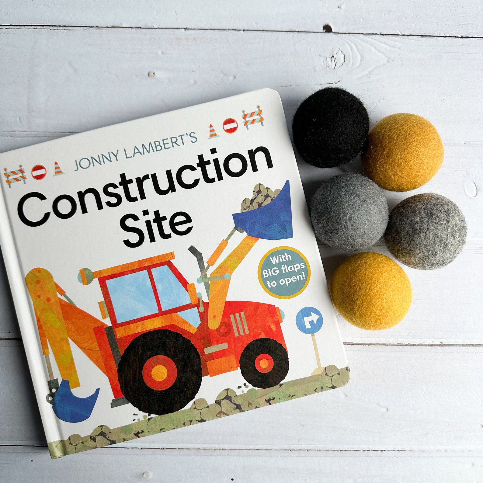5 Construction Colour Extra Large Felt Balls |sensory Play, Flisat ...