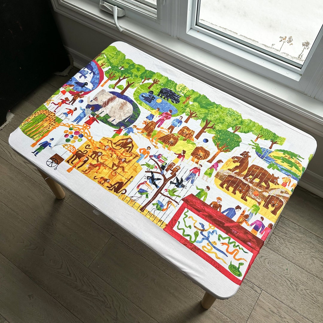 Flisat Table Zoo Imagination Cover | Flisat Play, Ikea Table, Playscape ...