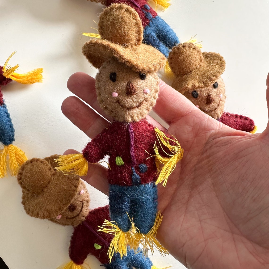 1 Stitched Felt Scarecrow | Fall Decor, Fall Tiered Tray, Fall Sensory ...