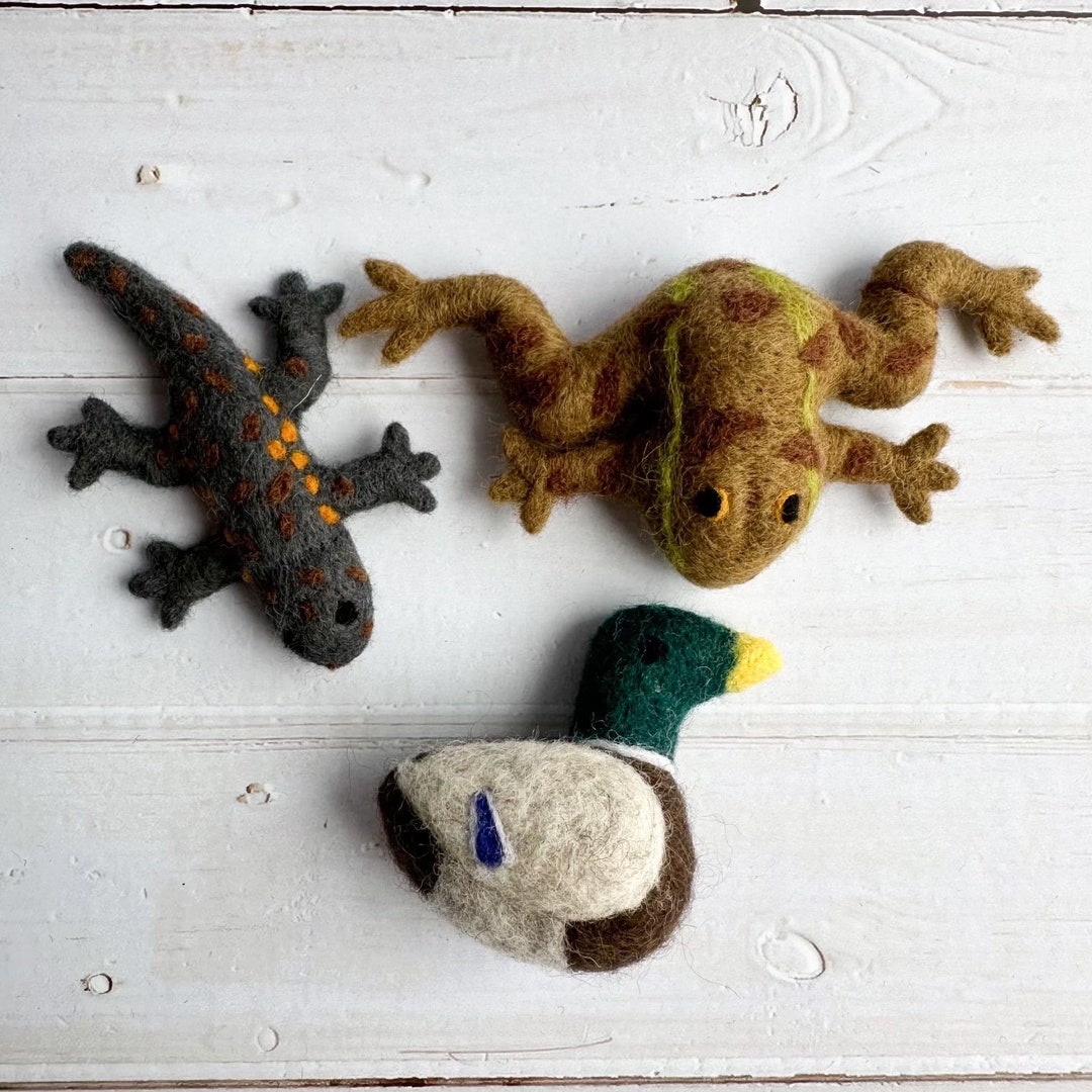 Felt Pond Friends Duck, Frog & Salamander Sensory Play, Felt Toys, Duck ...