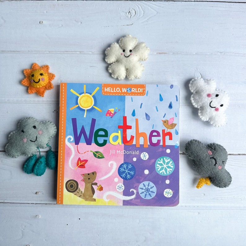 Felt Weather Set of 5 | Weather Play, Weather Mobile, Weather Garland ...