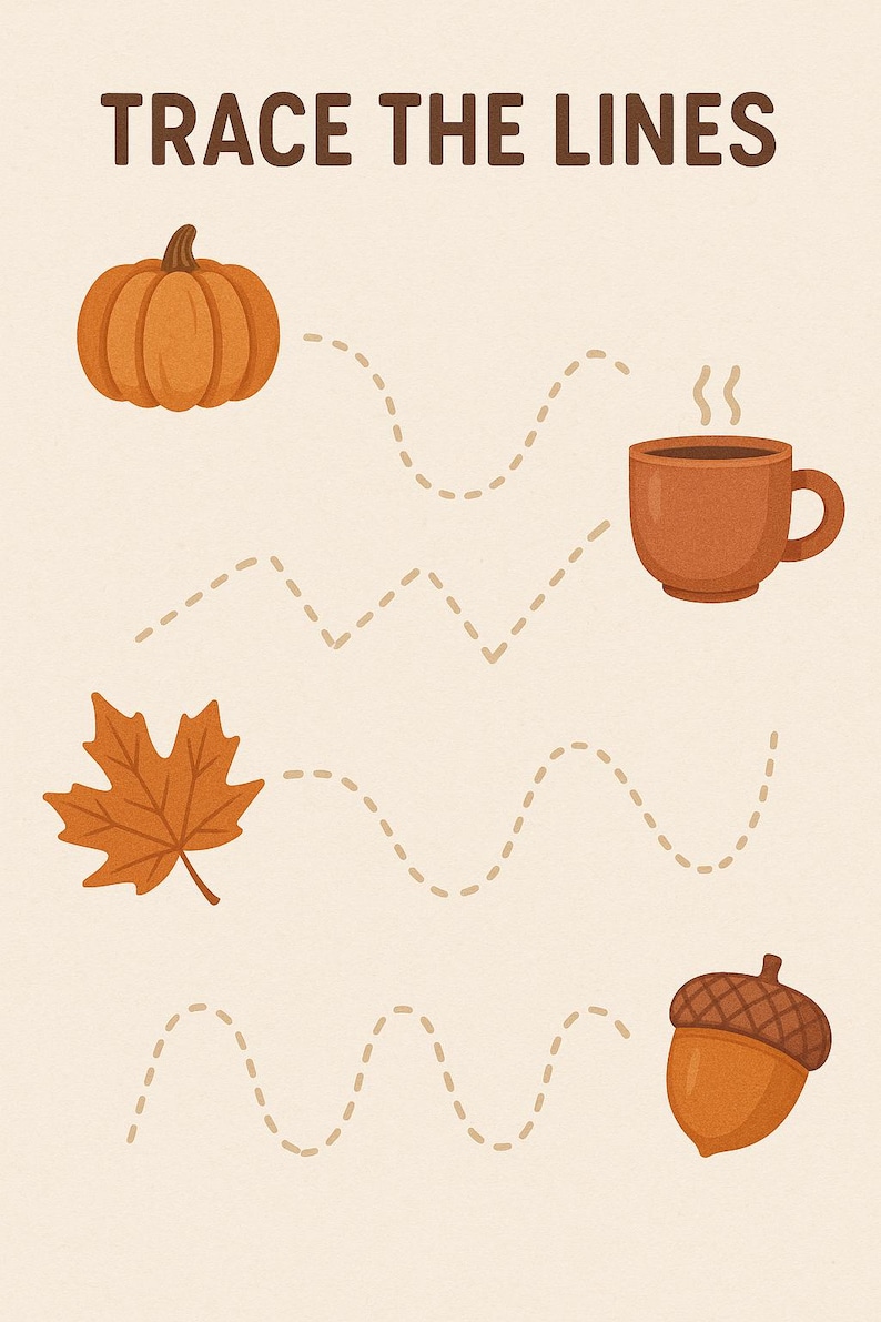 Fall Trace the Lines Printable | Preschool, Montessori, Reggio, Home ...