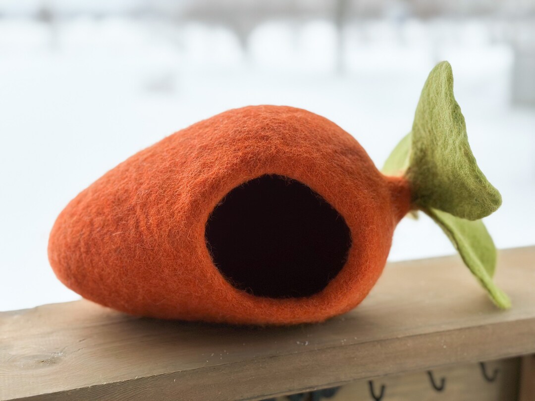 Hand Felted Carrot Small World Play Cottage for Peg Dolls, Dolls ...