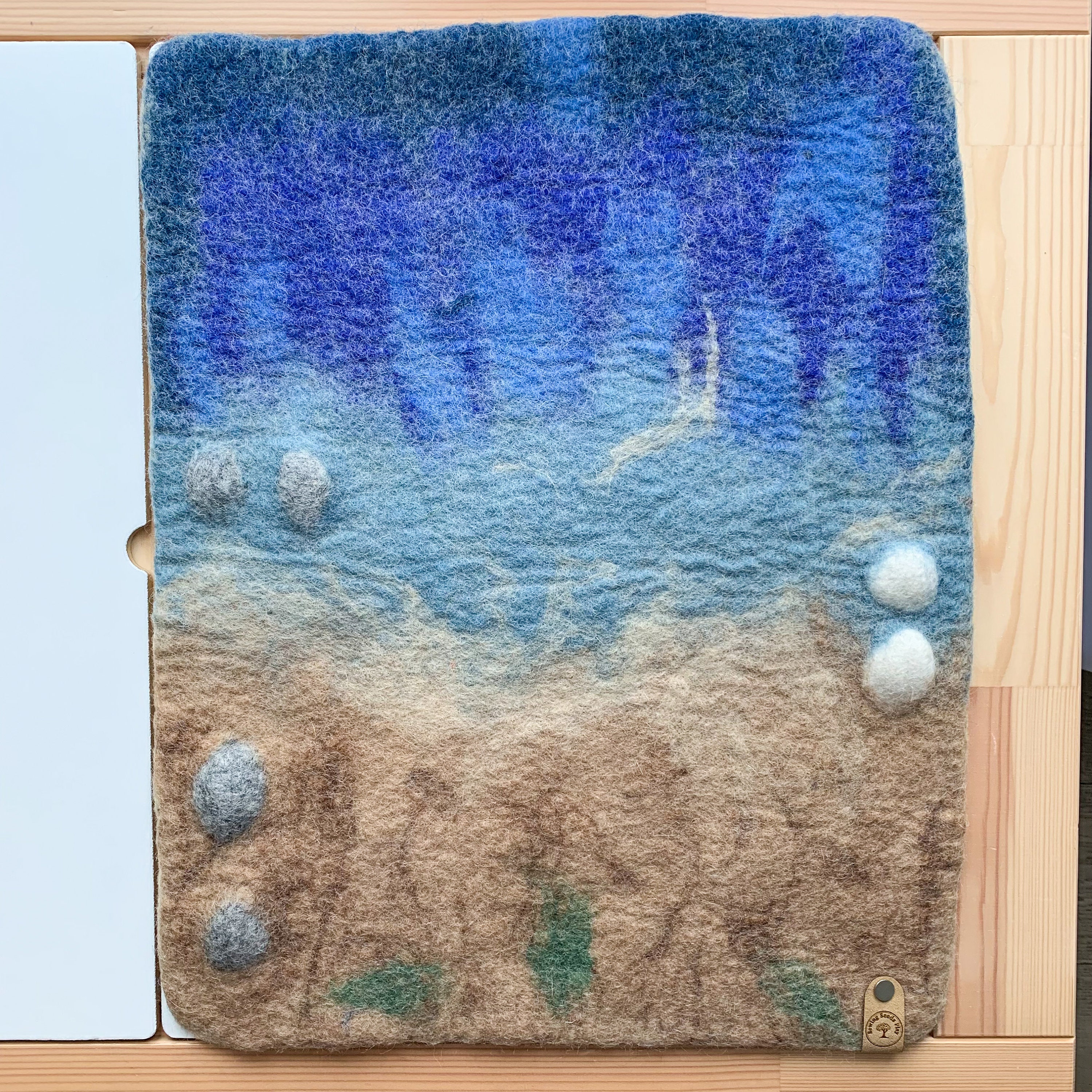 1 Felted Beach / Ocean Scene Imagination Mat (photography Props Not ...