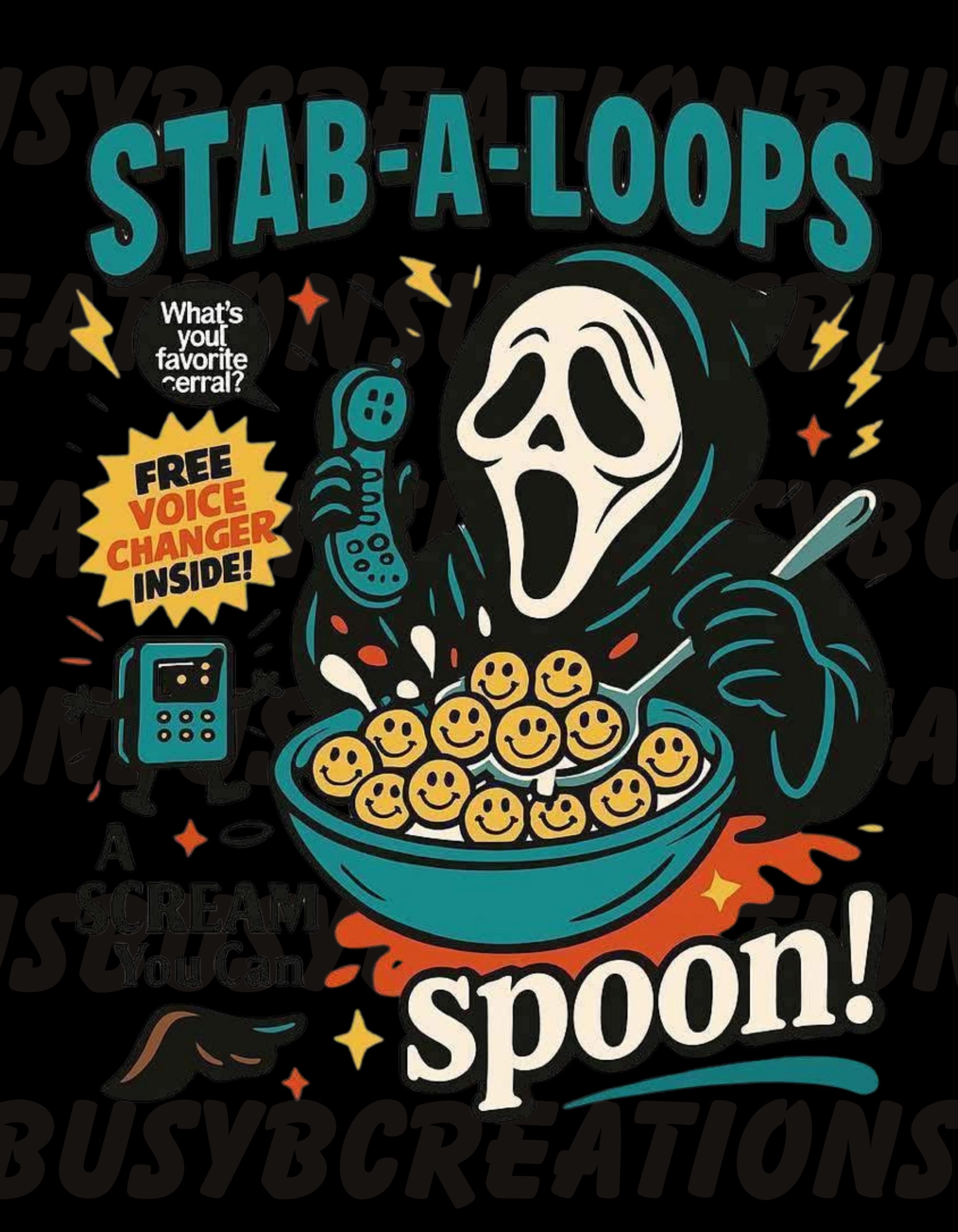 Ghostface Cereal Box Design PNG - Etsy