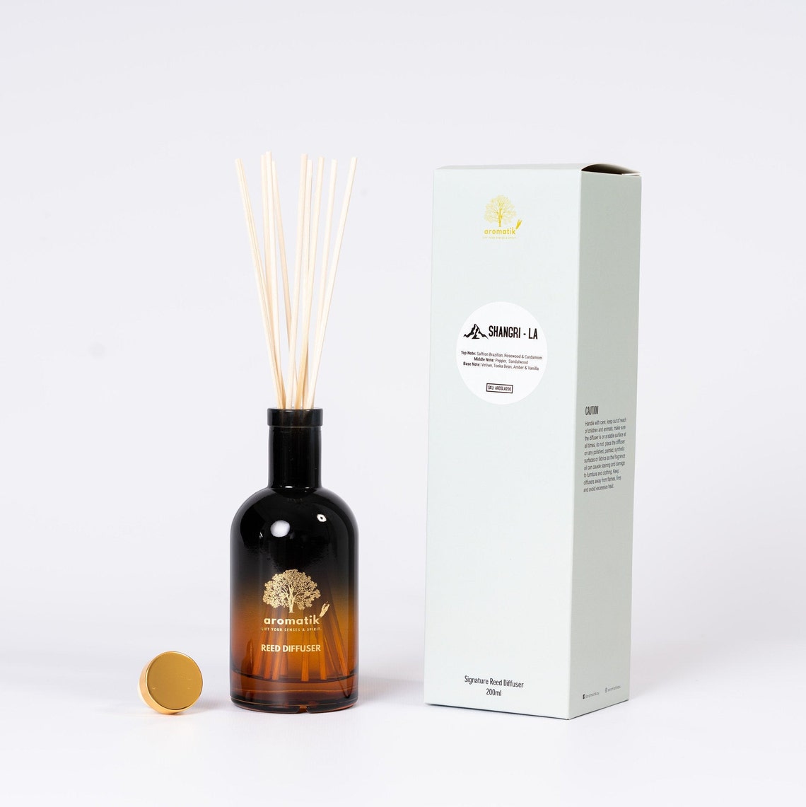 Shangri - La – Signature Reed Diffuser 200 ML Amber Flask Bottle - Etsy