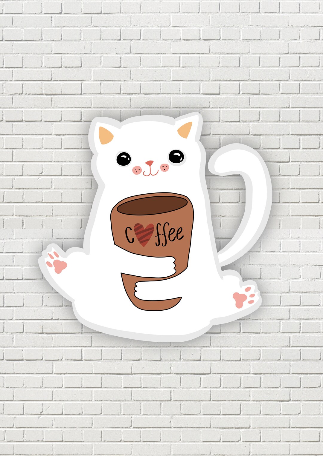 Cat Sticker Laptop Stickers Scrapbook Stickers Coffee - Etsy