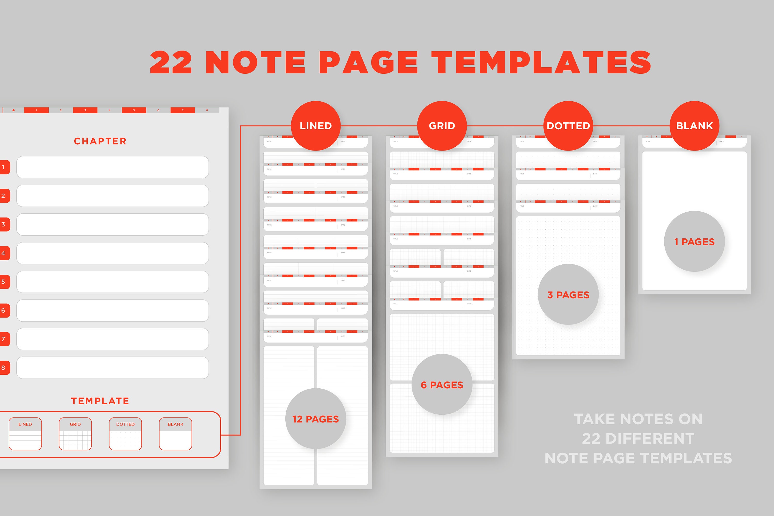 Digitales Notizbuch NEON Farbe GoodNotes & Notability Template ...