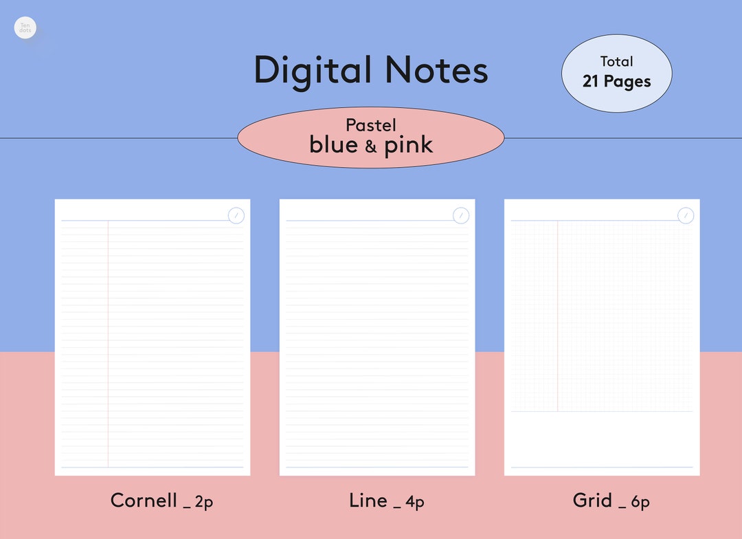 Digital Notebook | A4 Size | Pastel Color | Classic Notebook for ...