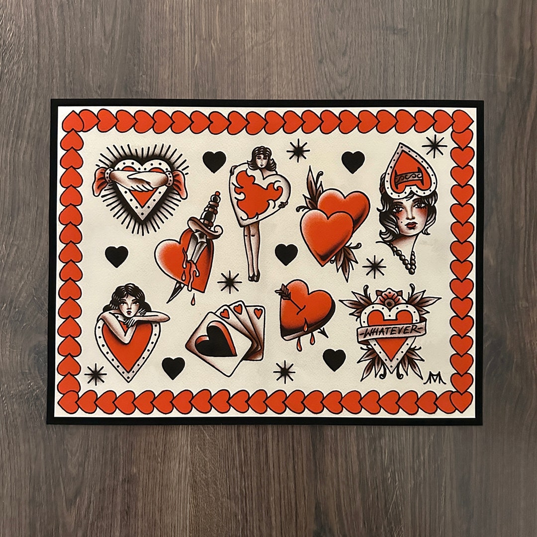 LOVE Traditional Tattoo Flash Art Print - Etsy