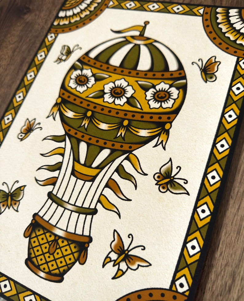 Balloon Traditional Tattoo Flash Art Print Set - Etsy