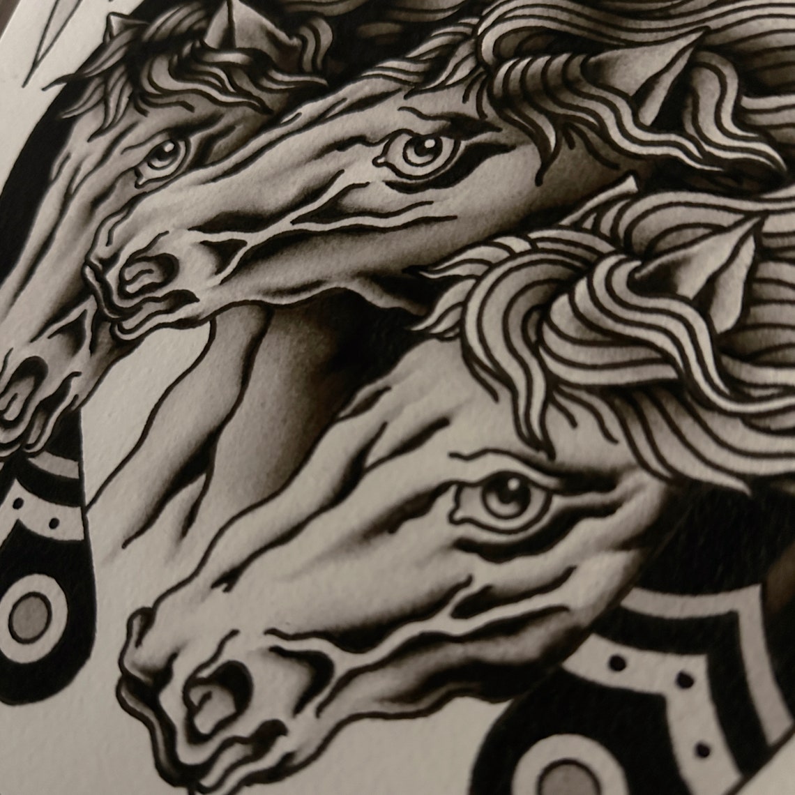 Pharaohs Horses Traditional Tattoo Flash Art Print - Etsy