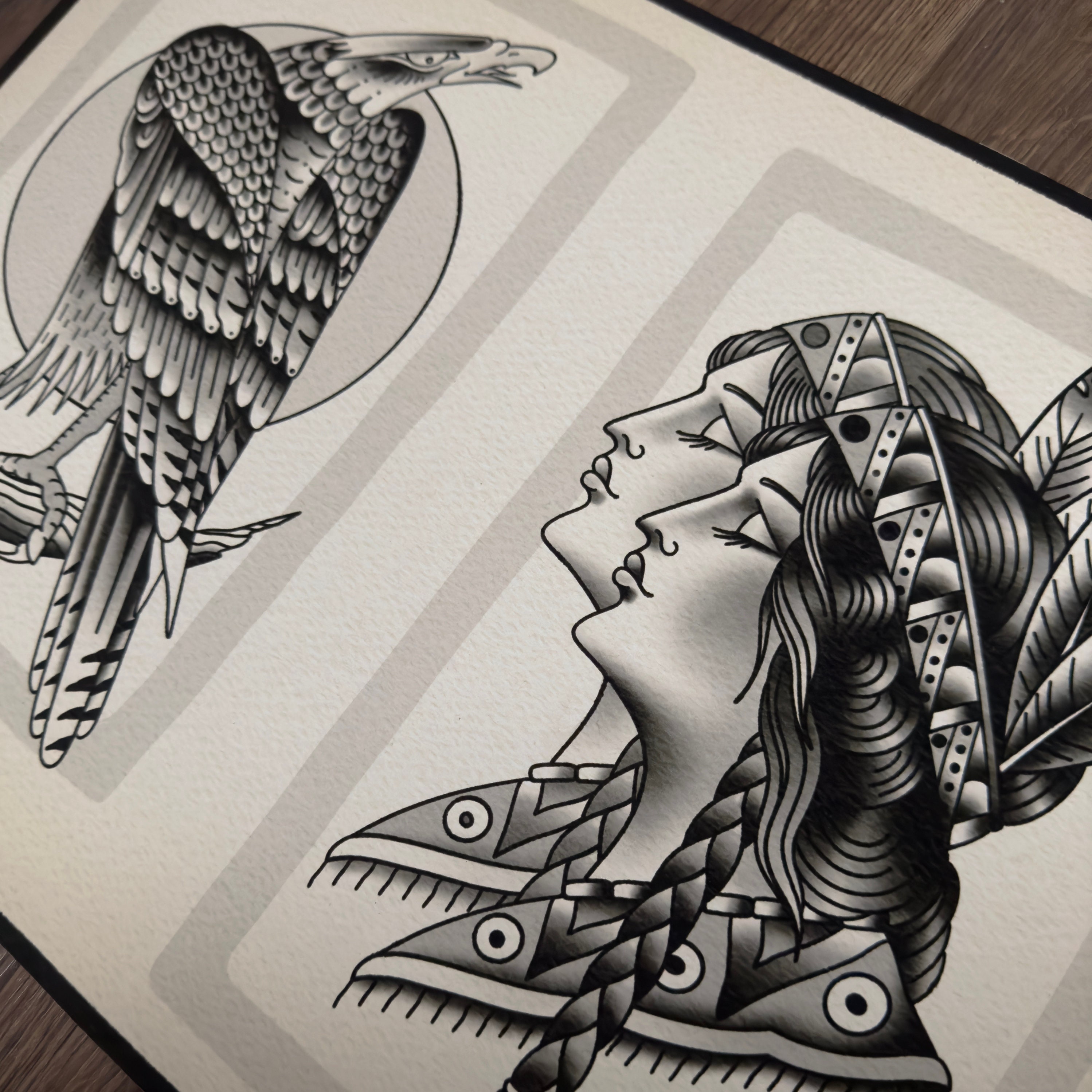 Native Traditional Tattoo Flash Art Print Painting Illustration - Etsy