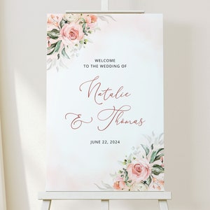 NATALIE Welcome Sign Template Wedding Welcome Sign Editable | Etsy