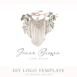 Macrame Logo Design, Handmade Logo, Crafting Logo Design, Boho Logo ...