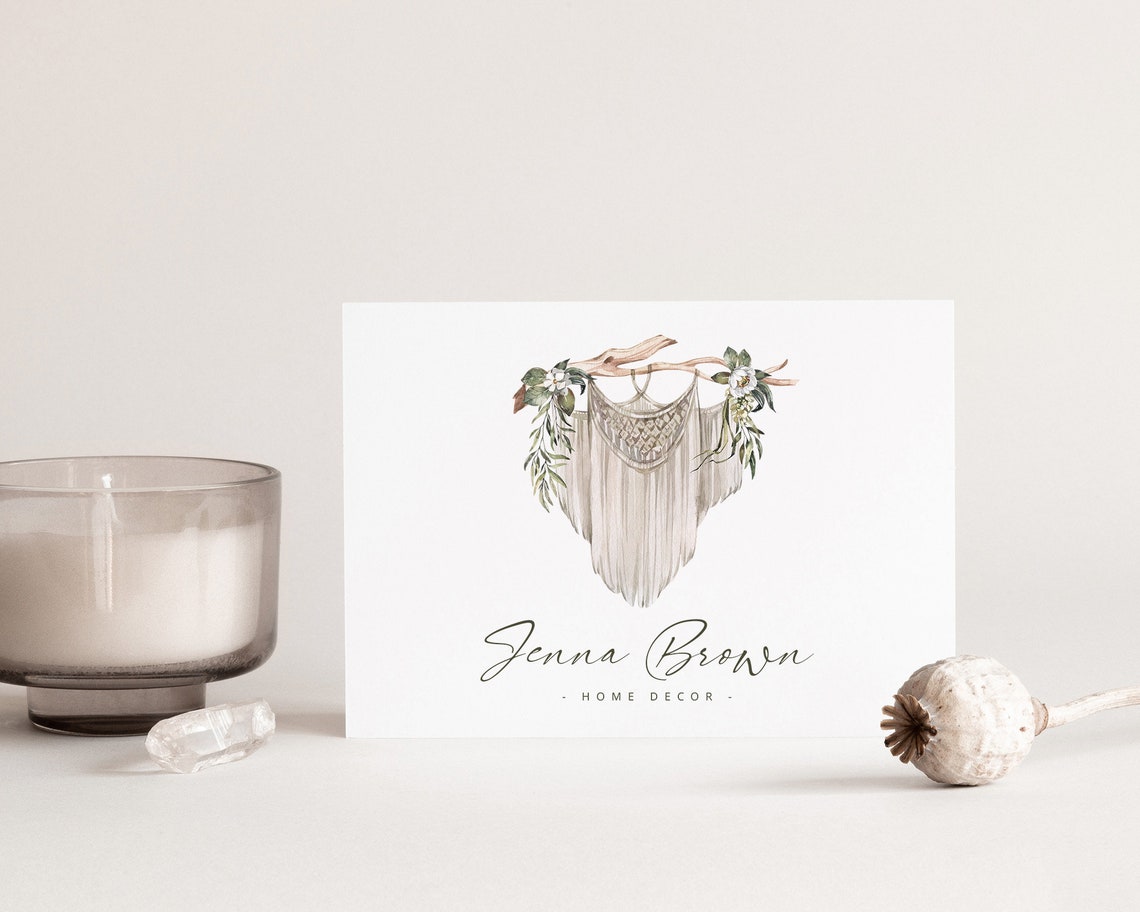 Macrame Logo Design, Handmade Logo, Crafting Logo Design, Boho Logo ...