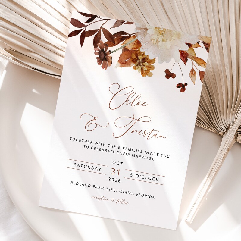 Wedding Invitation Autumn - Etsy