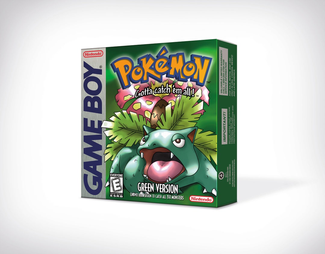 Pokemon Green Box for Game Boy Nintendo US Version HQ - Etsy