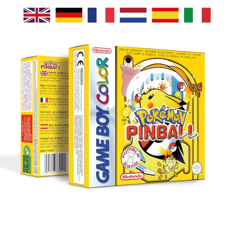 Pokemon Pinball Box for Game Boy Nintendo - 3 Regions - HQ - Inner Tray ...